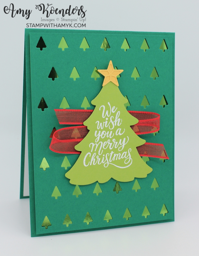 Stampin’ Up! Merriest Trees CAS Christmas Card – Stamp With Amy K