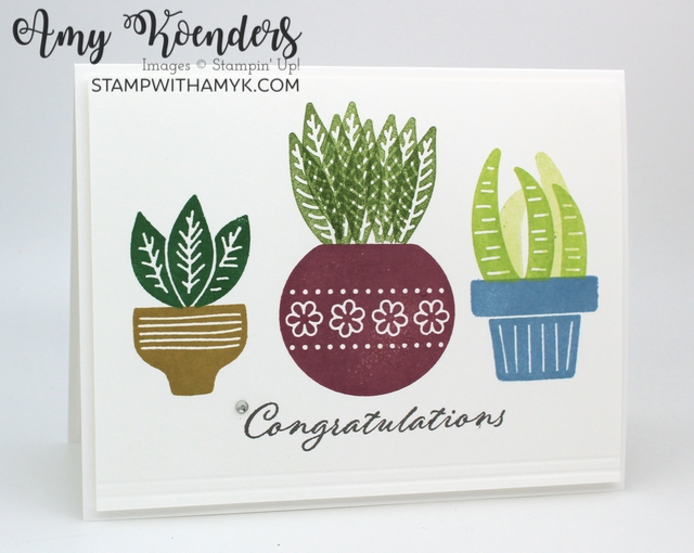 Stampin’ Up! Planted Paradise CAS Congratulations Card – Stamp With Amy K